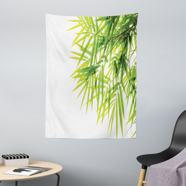 East Urban Home Wandteppich, Bambusblatt-Frieden, Grün, Grün Weiß | Wayfair.de